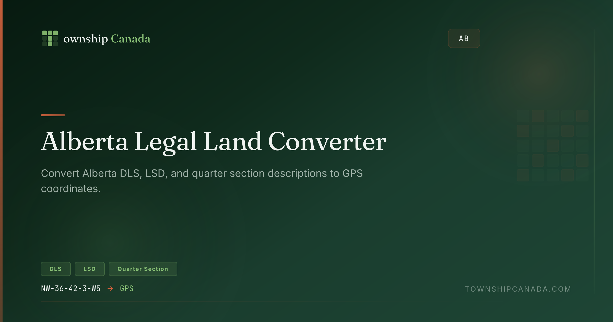 Alberta Legal Land Description Converter | Free DLS, LSD to GPS Tool ...